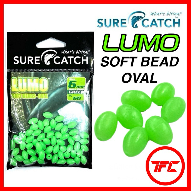 SureCatch Lumo Soft Beads Oval 4mm 5mm 6mm 7mm 8mm Luminous Green Red ...