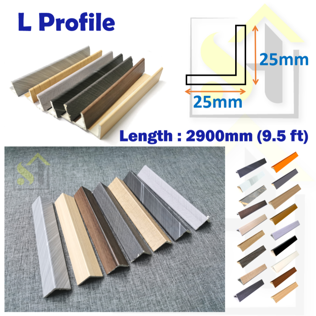 (Min 6pcs) L profile sahaja untuk tutup tepi Fluted Wall Panel WPC L ...