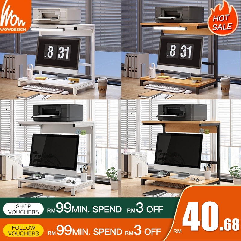 Desktop Organizer Printer Rack Monitor Stand Multipurpose Tabletop ...