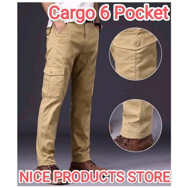 🇲🇾Seluar Cargo 6 pocket Strightcut💥 Slack 6 Pocket(B) Kain Tebal Cargo ...