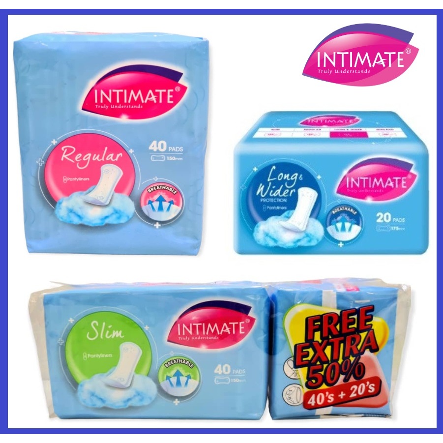 INTIMATE PANTY LINER SLIM (40 + 20 ) LONG 20'S | Shopee Malaysia