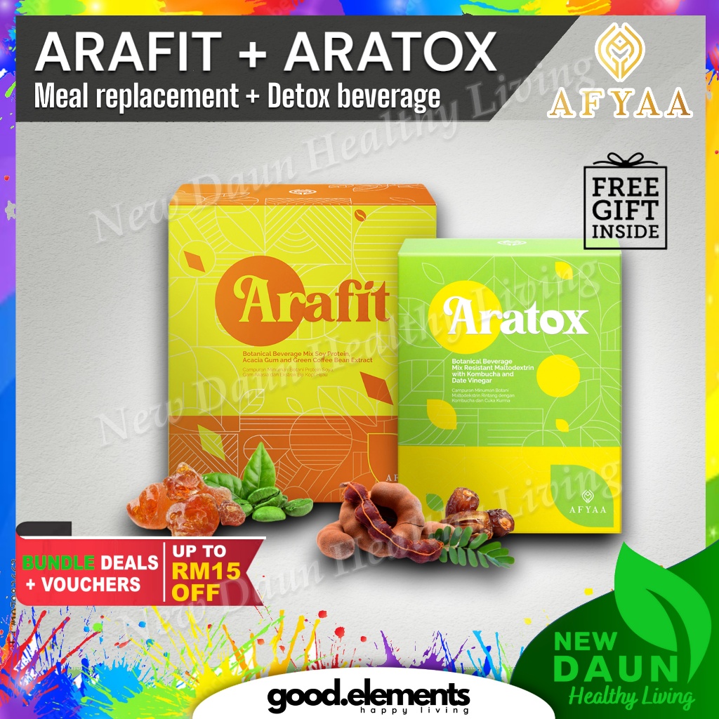 AFYAA ARAFIT ARATOX combo ARAFITOX Meal Replacement & Detox Drink Buy 2 free mini and shaker ...