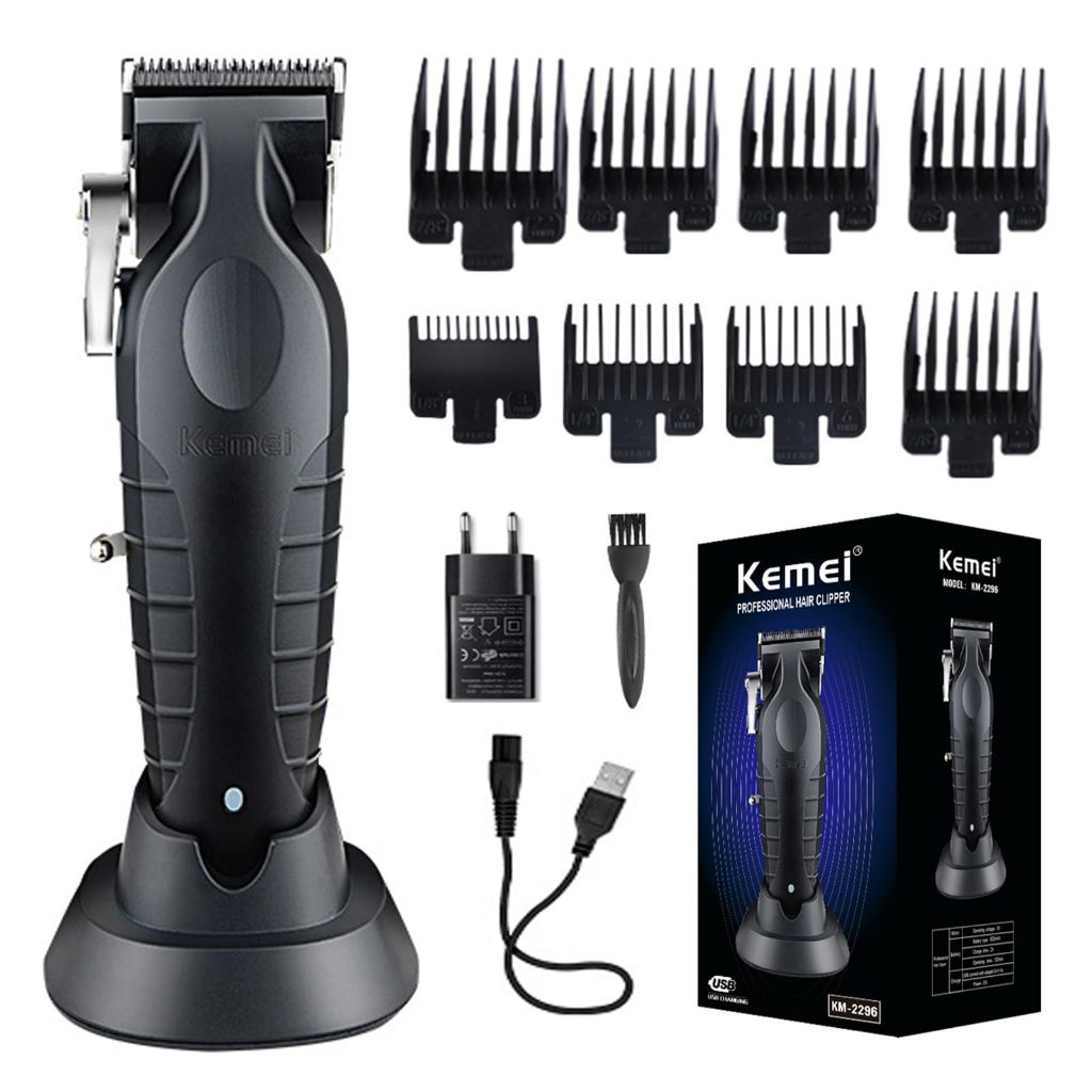 Kemei KM-2299 Professional Hair Trimmer Detailer Barber Electric Clipper Cordless Finish Cutting ...