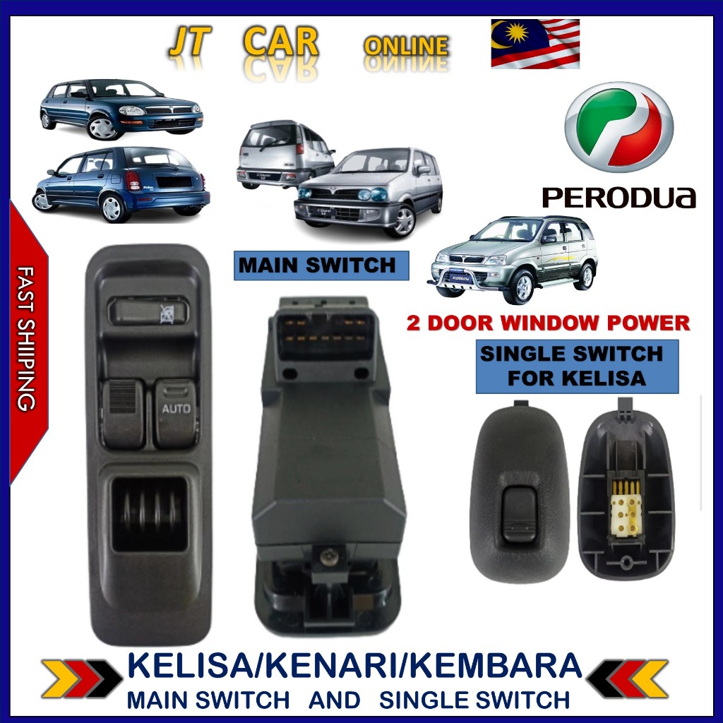 PERODUA KELISA/KENARI/KEMBARA 2BUTTON POWER WINDOW MAIN SWITCH AND ...