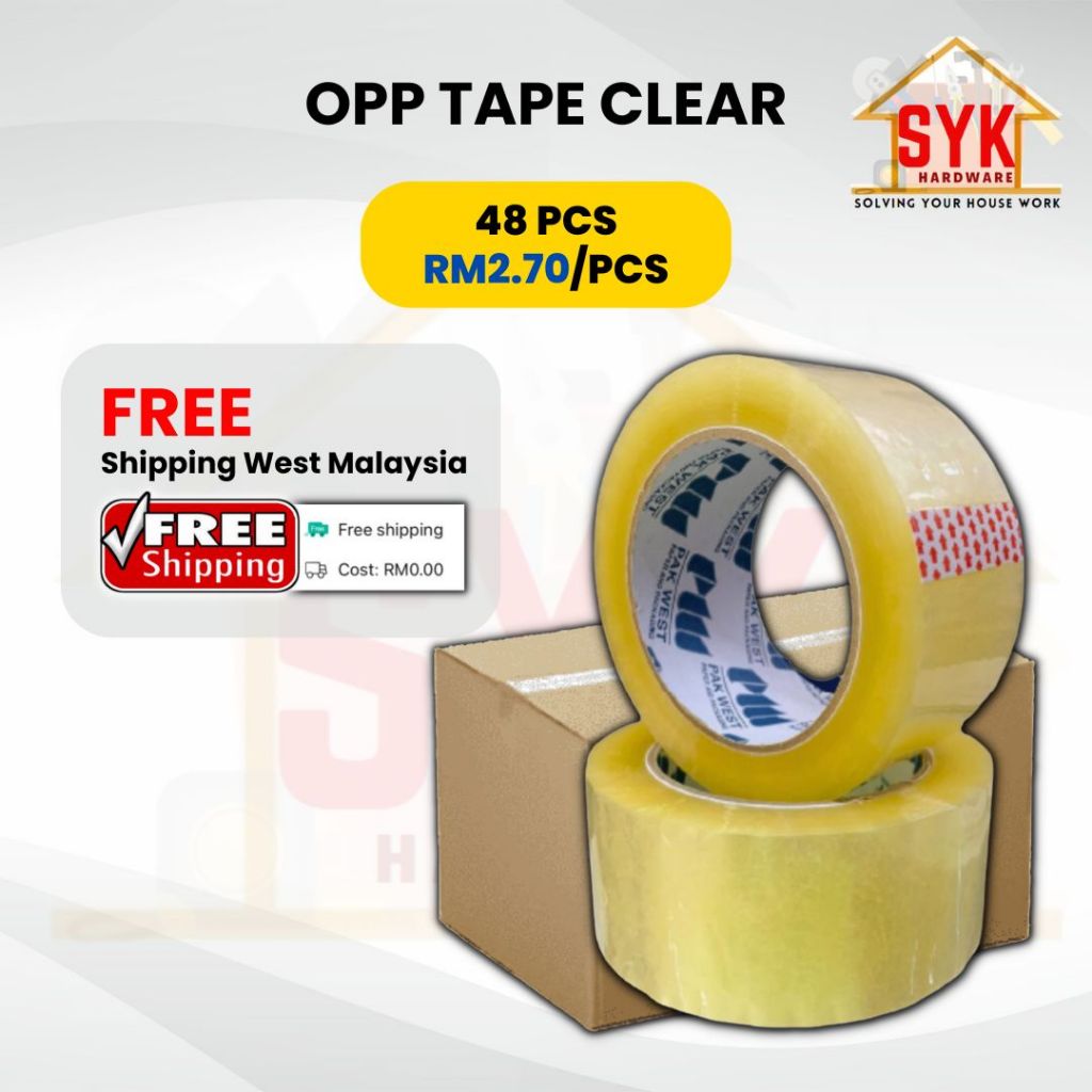 SYK OPP Tape Clear 48mmx100meter Adhesive Tape Cellophane Tape Packing ...