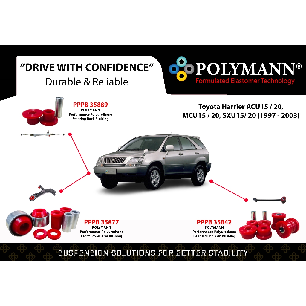 Polymann Toyota Harrier ACU10 / ACU15 (1997–2003) Lower Arm, Steering ...