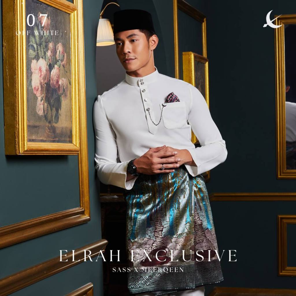 BAJU MELAYU ELRAH EXCLUSIVE OFF WHITE EDITION 2024 BAJU NIKAH | Shopee ...