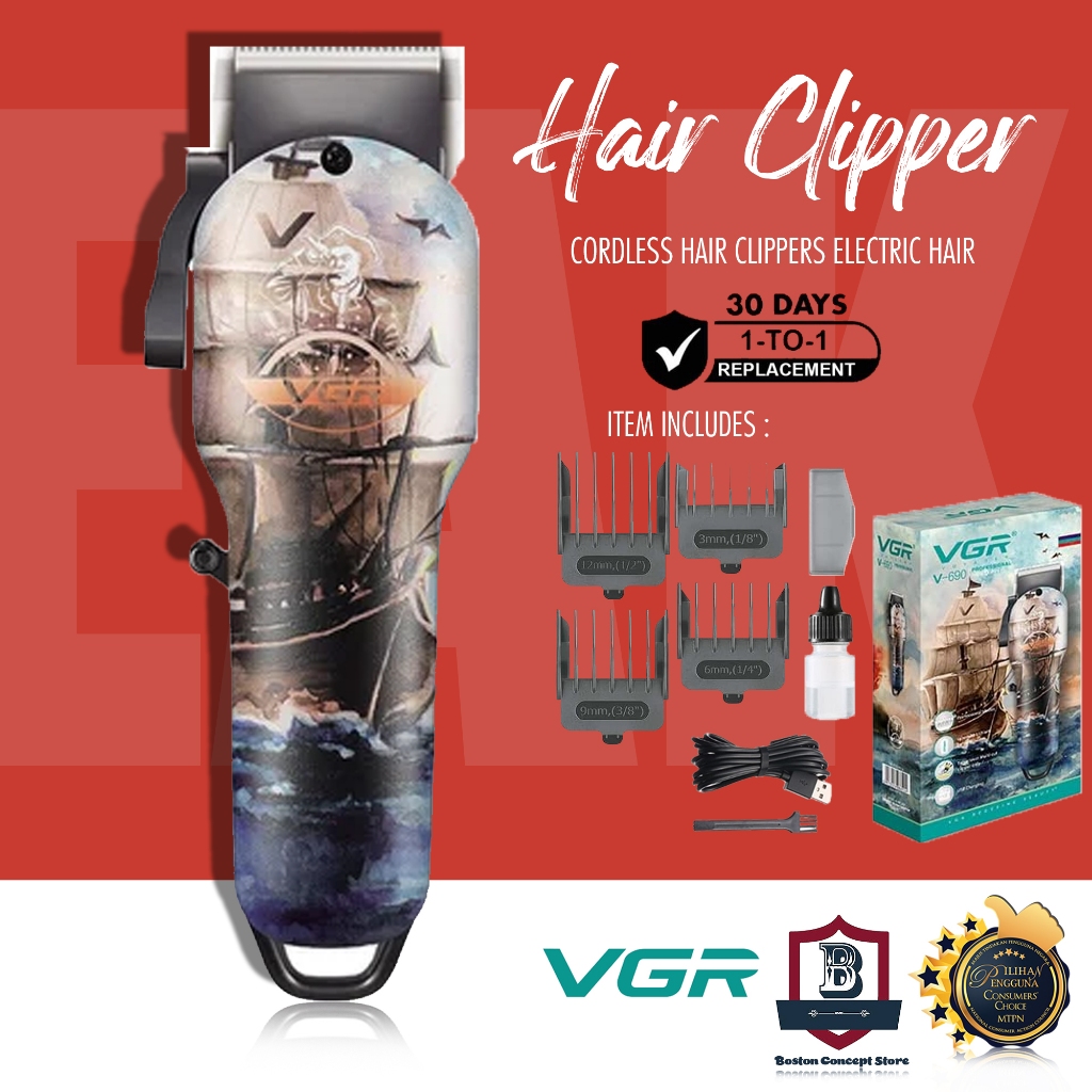 VGR V-690 mesin rambut vgr Cross-Border New Style Electric Clipper Professional Hair Clipper ...