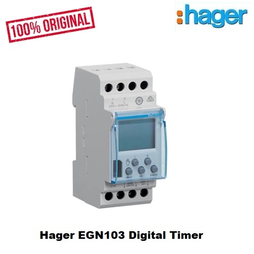 HAGER EGN103 | Digital Time Switch Timer 1 Channel Weekly Cycle (NO ...