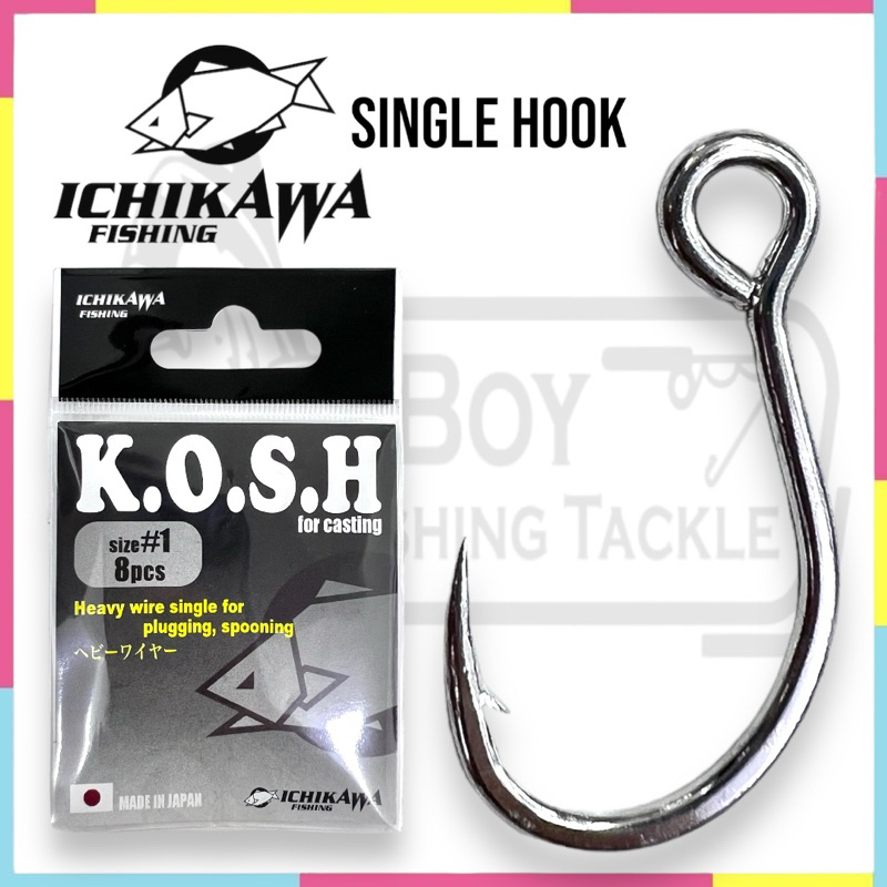 ICHIKAWA KOSH HEAVY WIRE SINGLE HOOK CASTING HOOK FISHING HOOK | Shopee ...