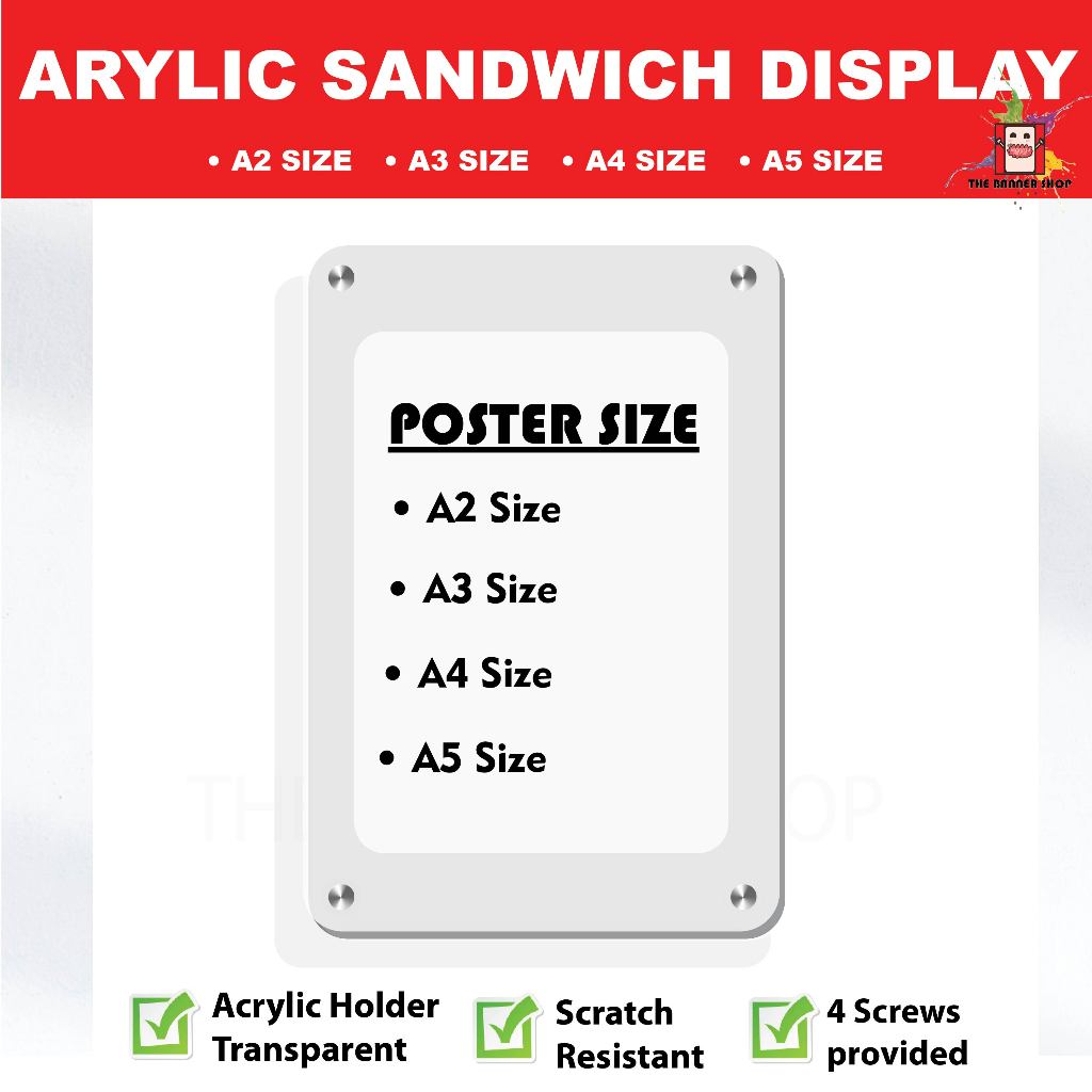 Acrylic Sandwich Signage, Acrylic Poster Holder, Wall Mounted Sandwich ...
