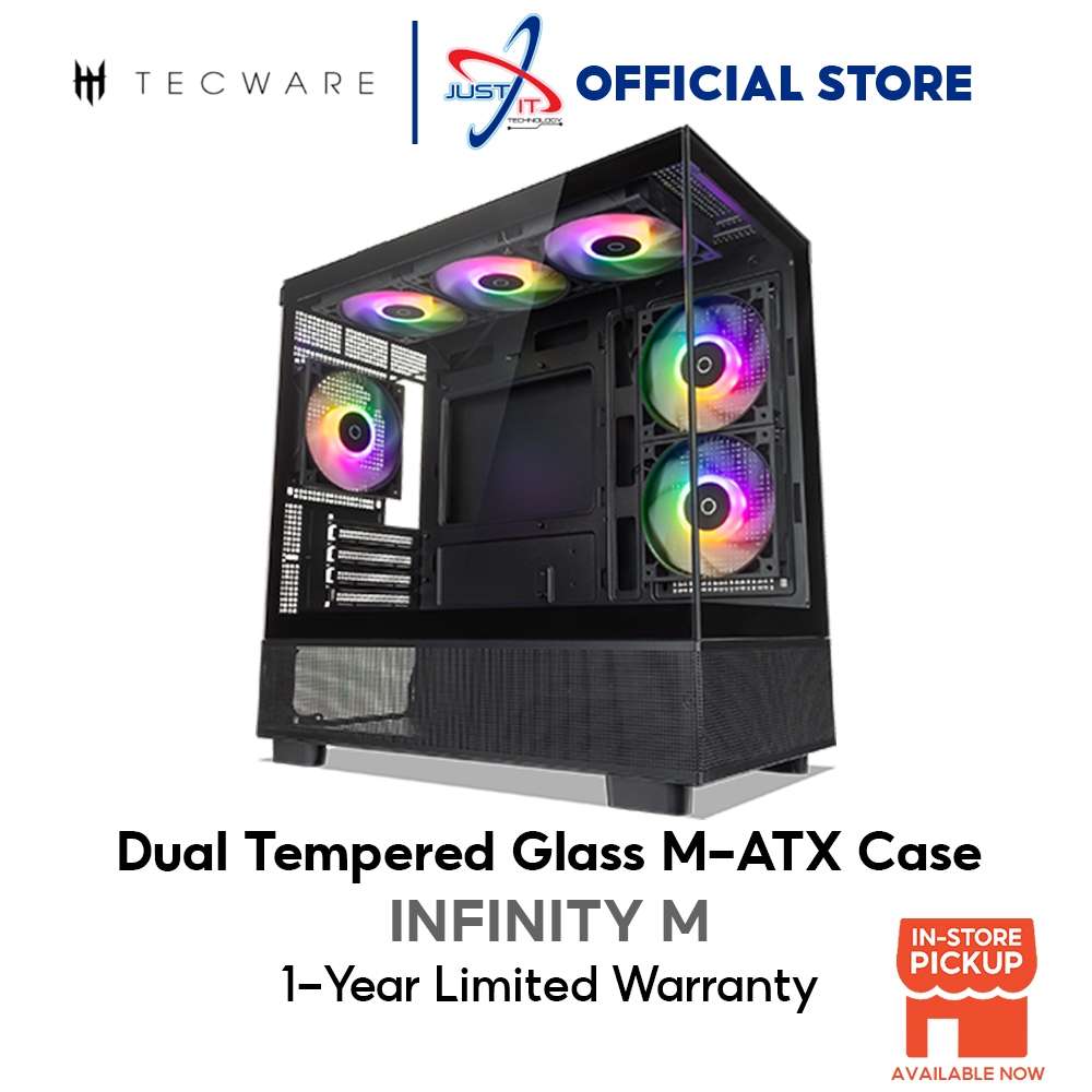 Tecware Infinity M Argb M Atx Pc Case Black Included 6 Argb Fans