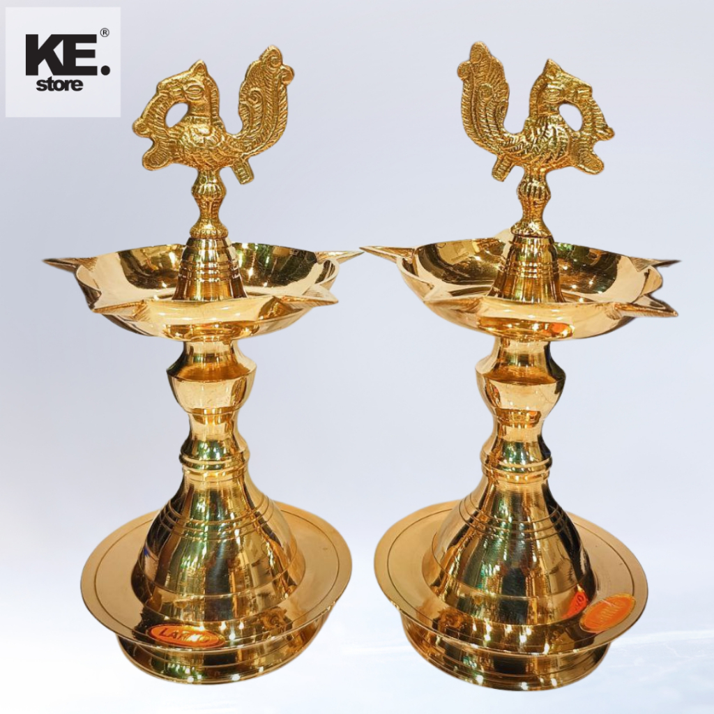 KERALA VILAKKU/Pure Brass Kuttu Vilakku Suitable For Pooja /Festival ...