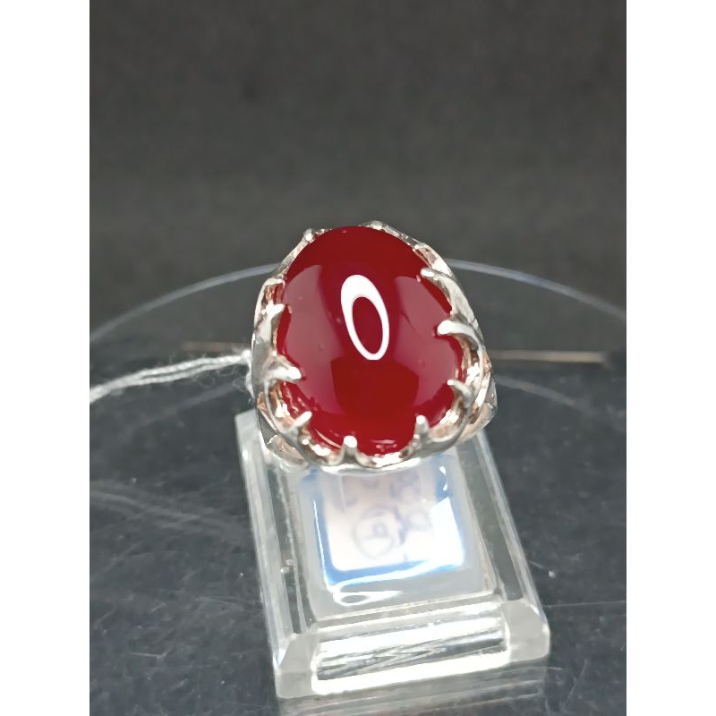 cincin perak 925 akik yaman merah 23 carat | Shopee Malaysia