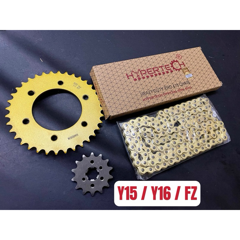 Ori AJI HEAVY DUTY CHAIN + SPROCKET SET 415 Y15 Y150 FZ Y15ZR Y150ZR ...
