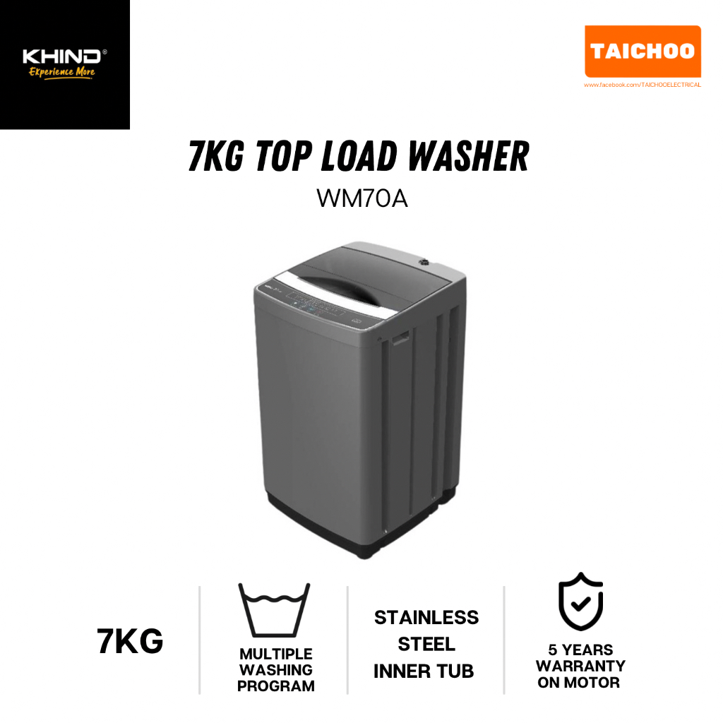 Khind Top Load Auto Washing Machine 7KG WM70A | Shopee Malaysia