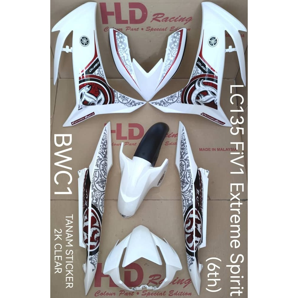 LC135 FI V8 YAMAHA BATIK DESIGN EXTREME SPIRIT 6TH WITH SIAP STICKER ...