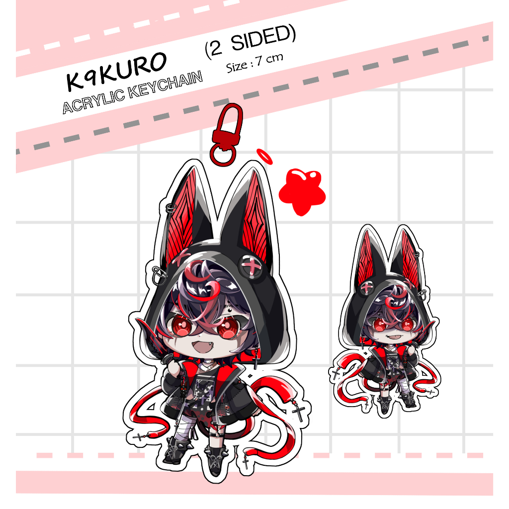 Vtuber K9KURO Kurenai Double Sided Acrylic Keychain | Shopee Malaysia