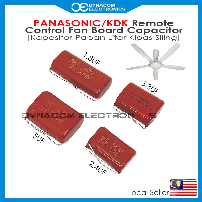 Panasonic KDK Ceiling Fan Condenser Capacitor 1.8uF 2.4uF 3.3uF 5uF ...