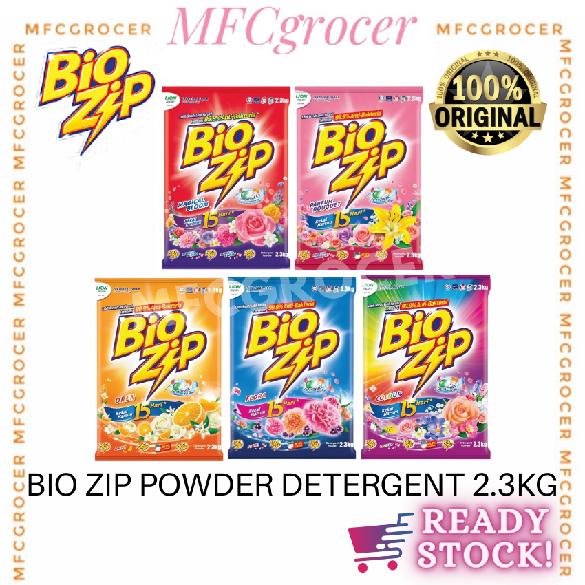 Bio Zip Detergent Powder 2.3kg (NEW PKT} | Shopee Malaysia