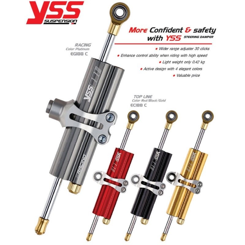 100% ORIGINAL YSS RACING STEERING DAMPER EG188 STROKE 75mm MOTORCYCLE ...
