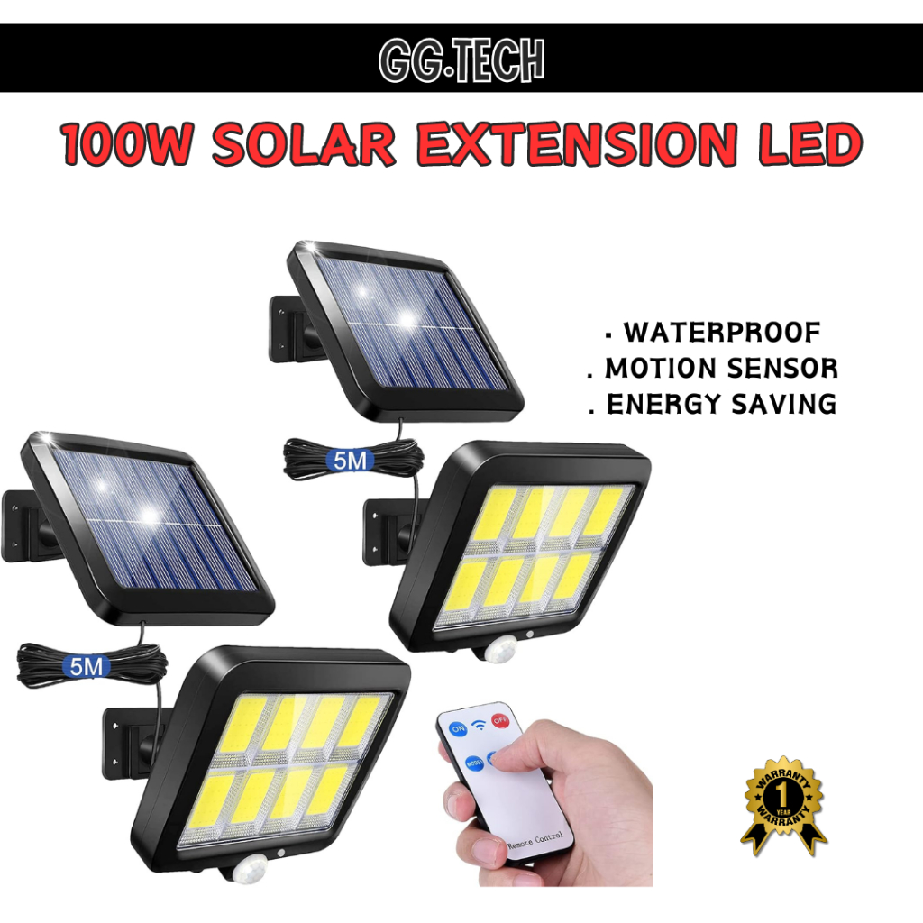 128 LED COB Lampu Solar Outdoor Lighting Split Portable Motion Sensor ...