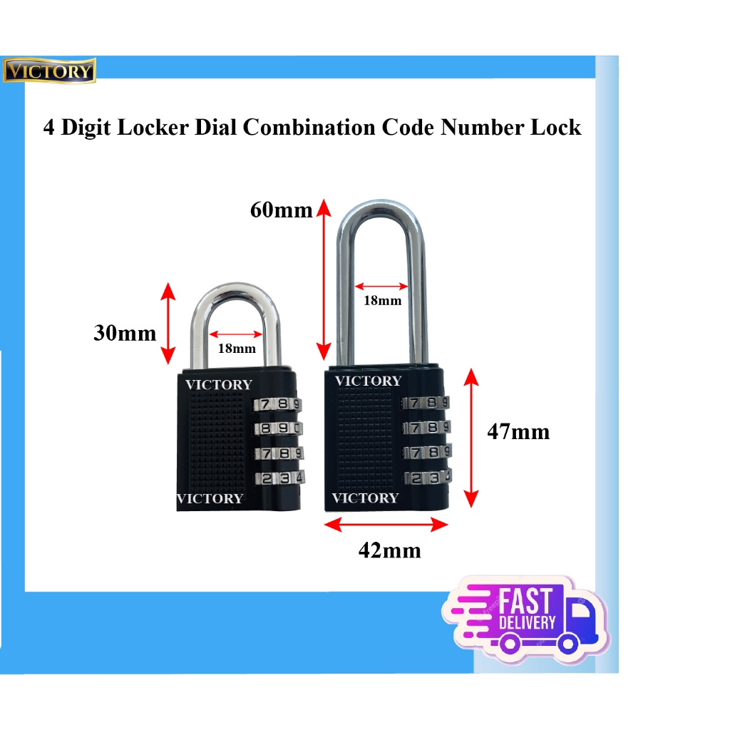 4 Digit Locker Dial Combination Code Number Lock Padlock | Shopee Malaysia