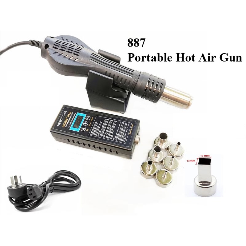 《READY STOCK》887 Portable Hot Air Gun Hot Air Blower SMD Rework Station ...