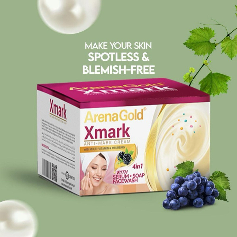 💯% Original, Arena Gold Xmark Anti-Mark Cream + serum + soap + facewash ...