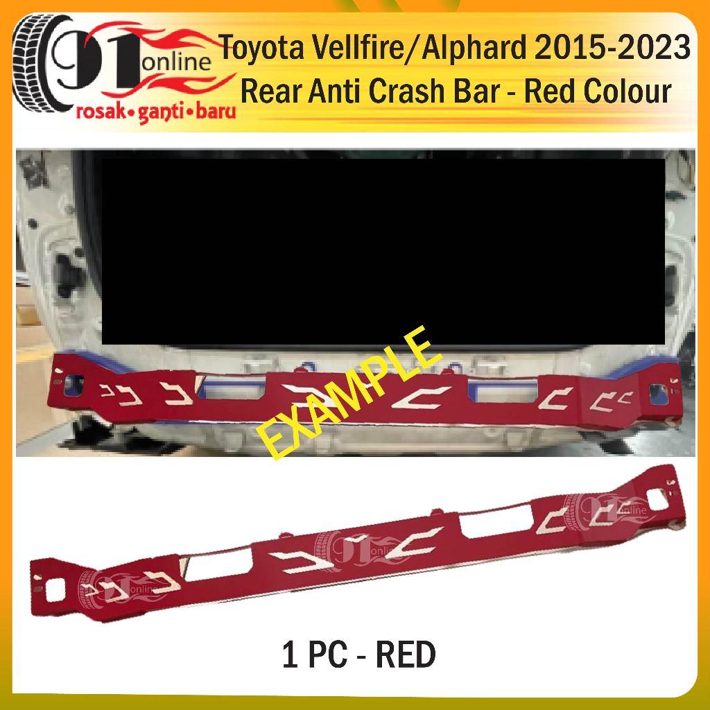 Toyota Alphard Vellfire ANH30 2015 - 2023 Rear Anti Crash Bar - Red ...
