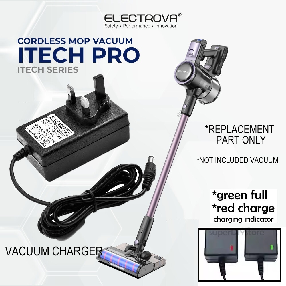 Charger Vacuum for Electrova Smart iTech PRO Cordless Vakum Cleaner ET-VCCL01 250W adapter ...