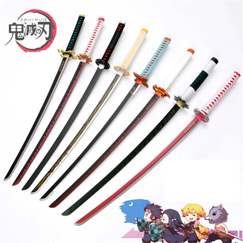 Anime Demon Slayer Handsome weapon character with knife and sword ...
