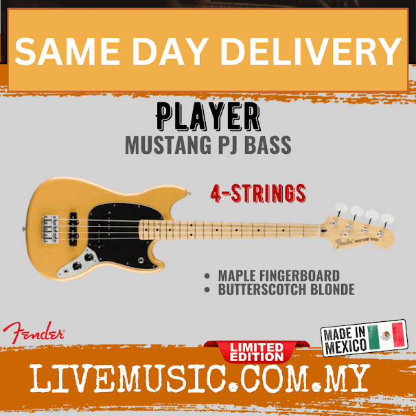 Fender Limited Edition Player Mustang Bass PJ Guitar, Maple FB | Shopee ...