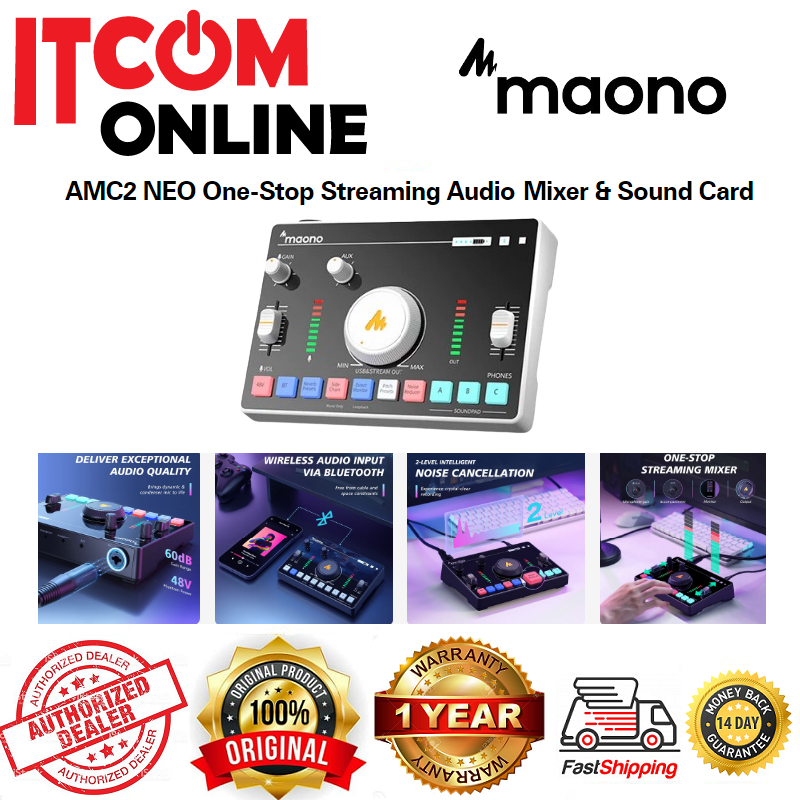 MAONO AMC2 NEO ONE-STOP STREAMING AUDIO MIXER & SOUND CARD SOUND CARD ...