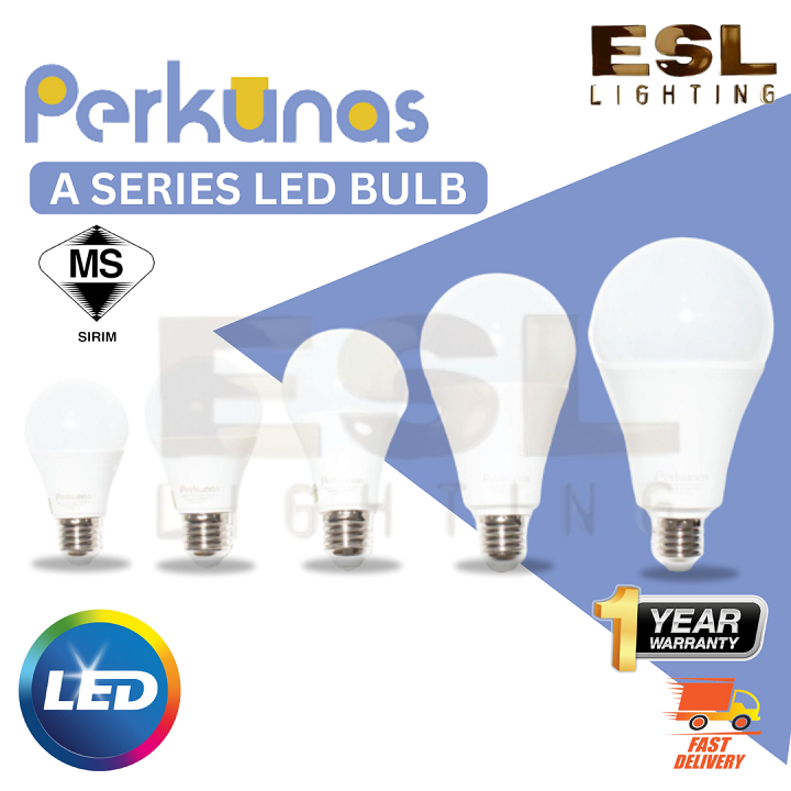 PERKUNAS A Series LED Bulb 5W/10W/15W/21W/25W- SIRIM APPROVED | Shopee ...