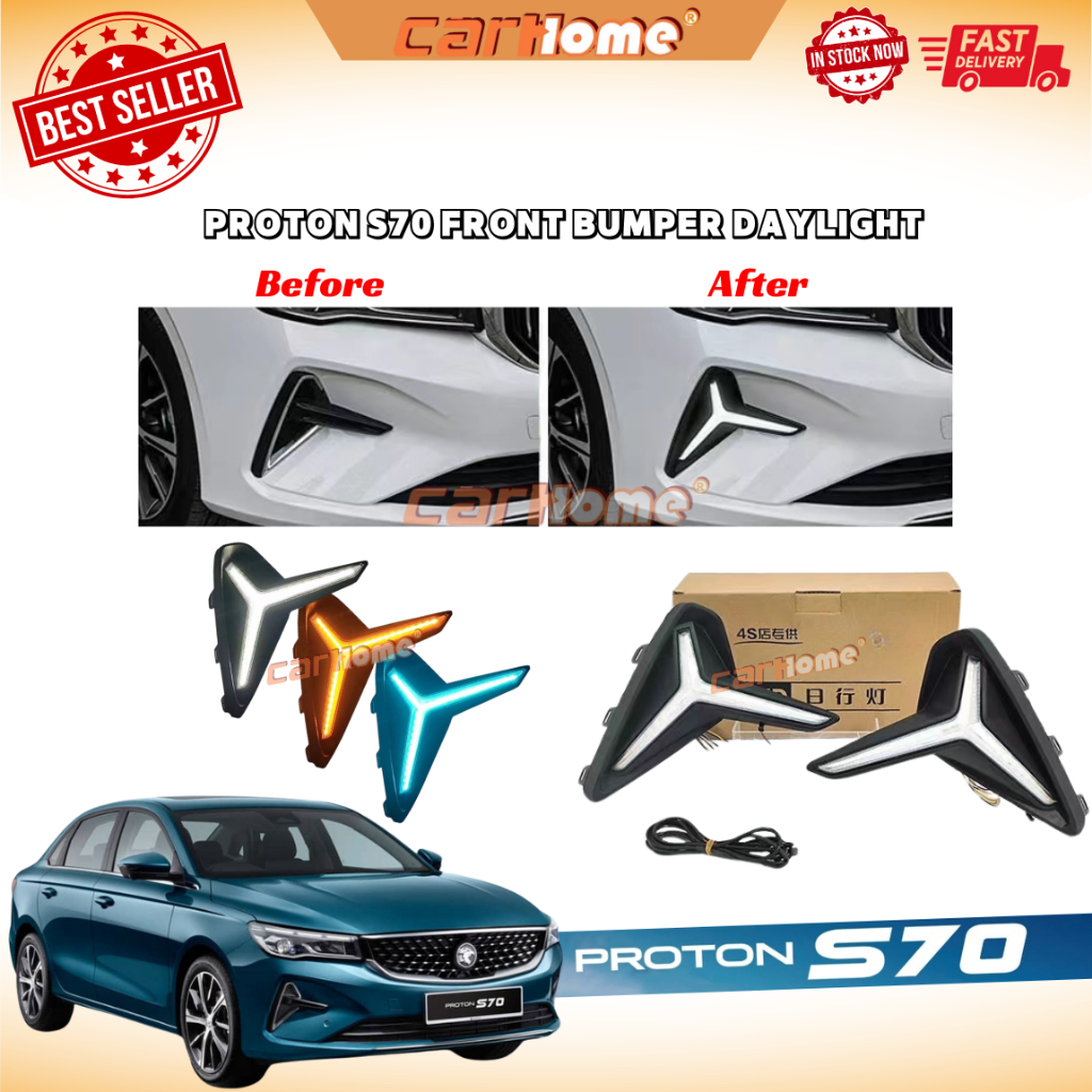 Proton S70 2023 2024 LED Daylight Cover Front Bumper LED S70 Accessories S70 DRL Fog Lamp Cover💥 ...