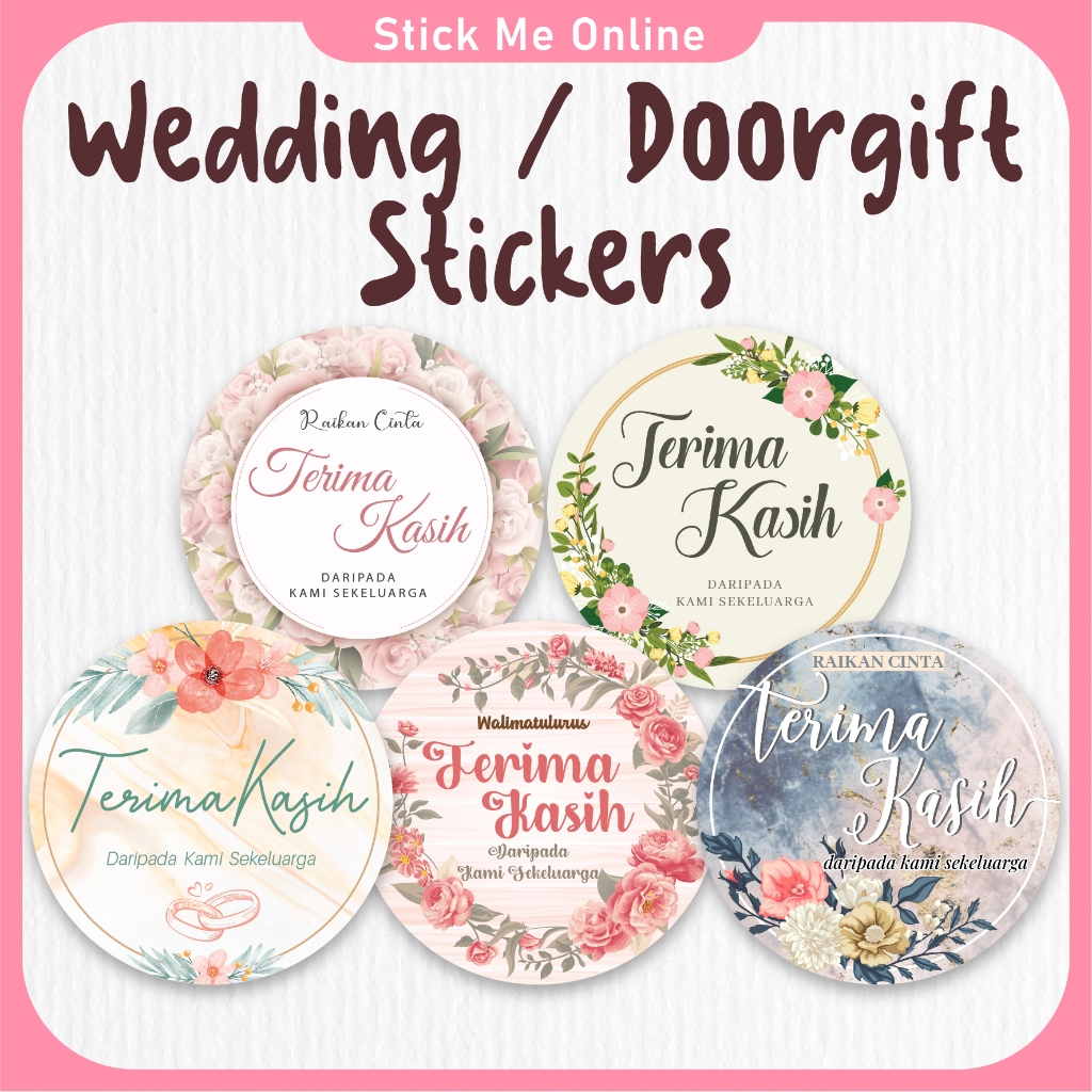 READY Design Doorgift/Thank You/Wedding 100pcs Stickers FAST PRINT ♾ ...