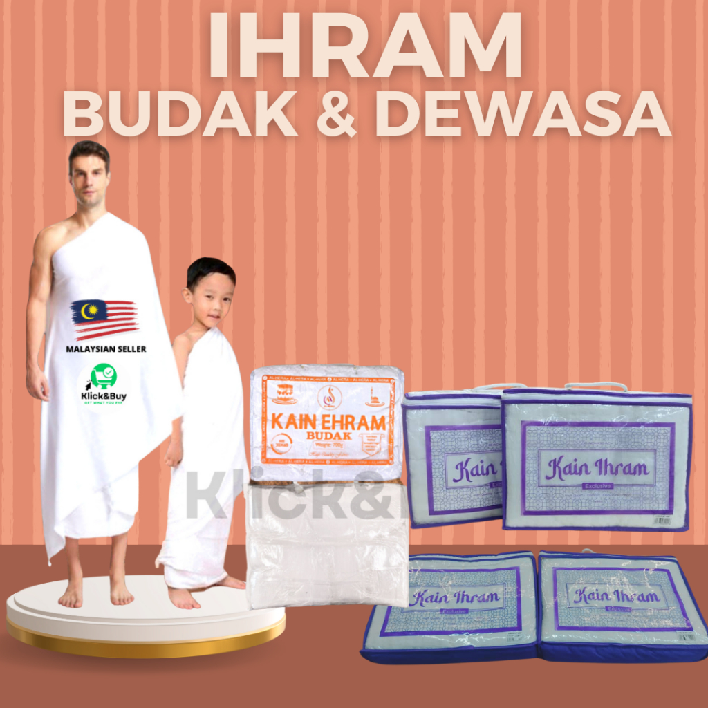 Kain Ehram Dewasa - Haji Dan Umrah Dewasa Dan Budak 100% Cotton ...
