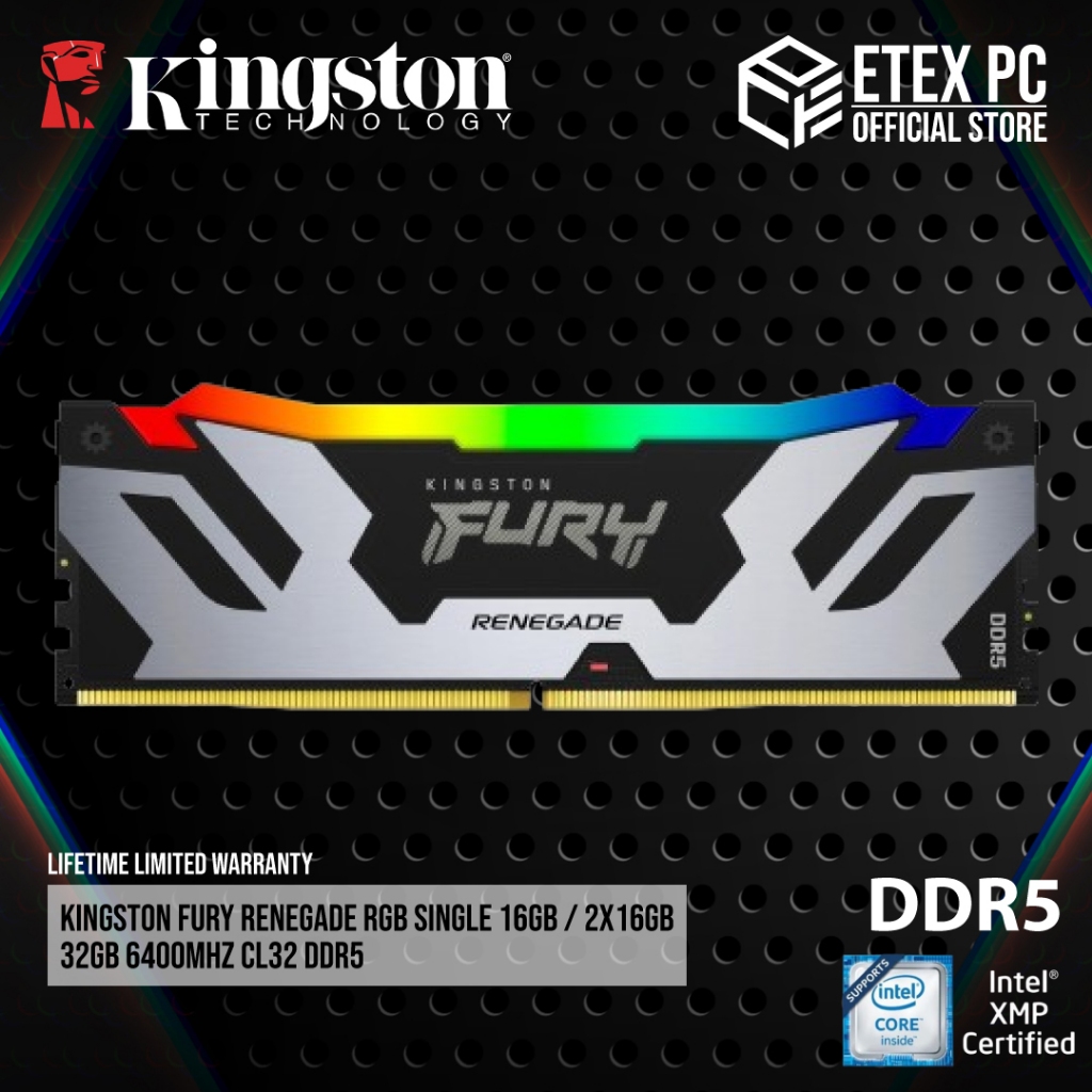 Kingston Fury Renegade RGB Single 16GB / 2X16GB 32GB 6400MHZ CL32 DDR5 ...