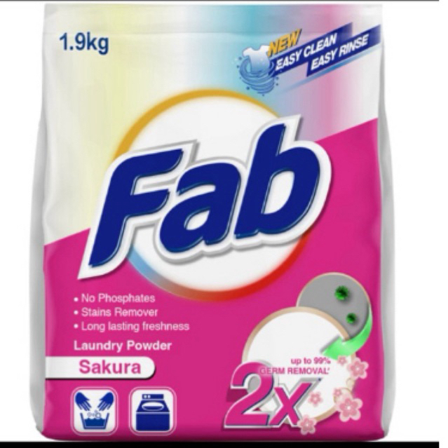 Fab Powder Detergent sakura (2kg) | Shopee Malaysia