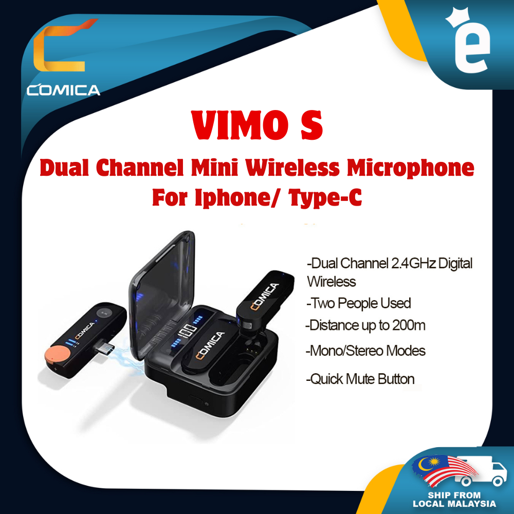 COMICA 2.4G Dual Channel Mini Wireless Microphone VIMO S VIMO-S UC VIMO-S MI For Lightning ...