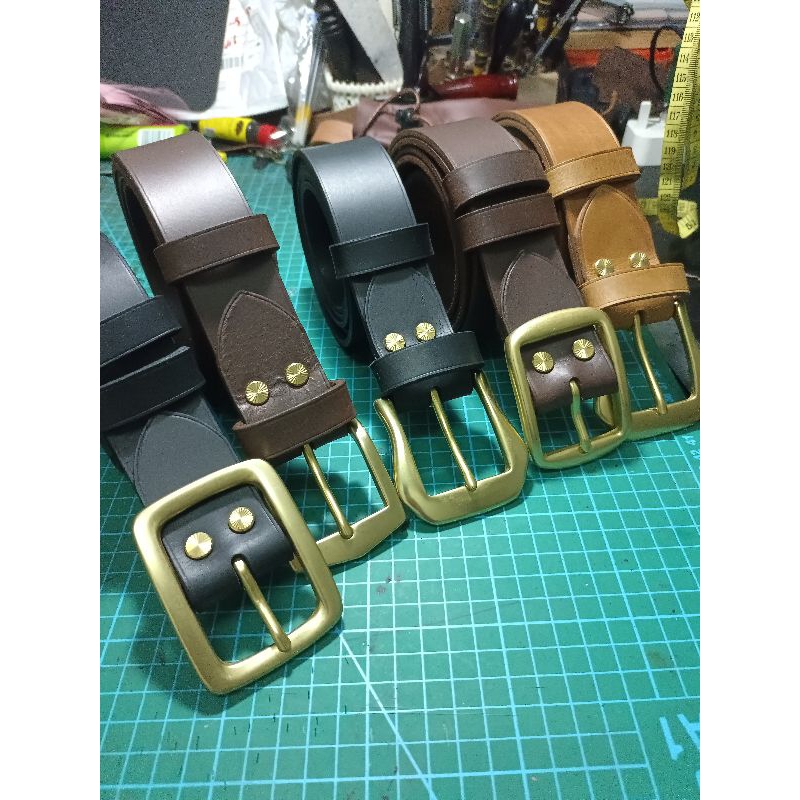 Leather Belt single pin (FREE STAMP NAMA) | Shopee Malaysia