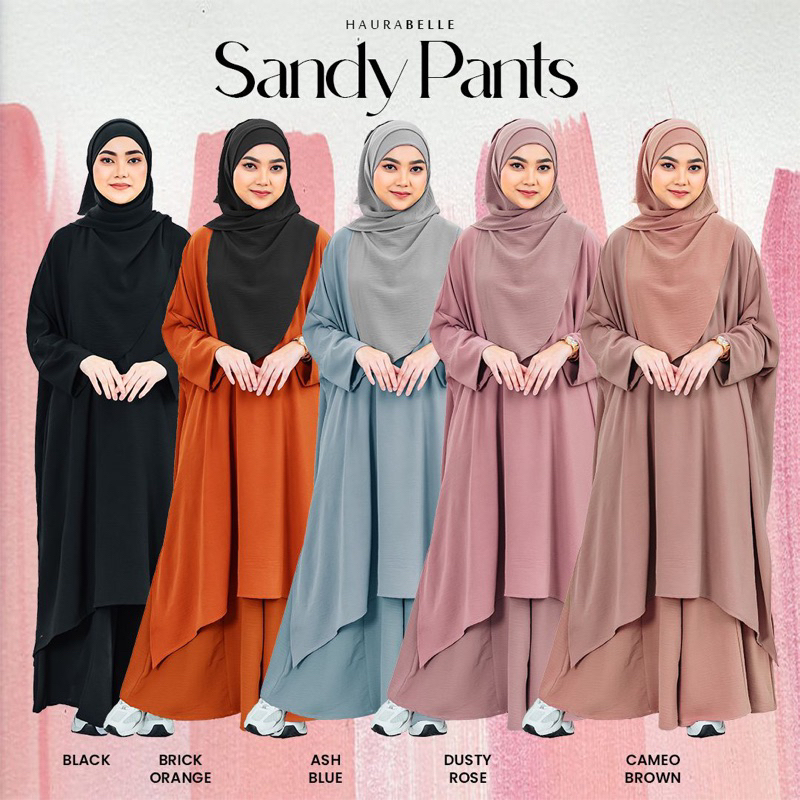 HAURABELLE | SANDY PANTS IRONLESS LOOSE MUSLIMAH | Shopee Malaysia