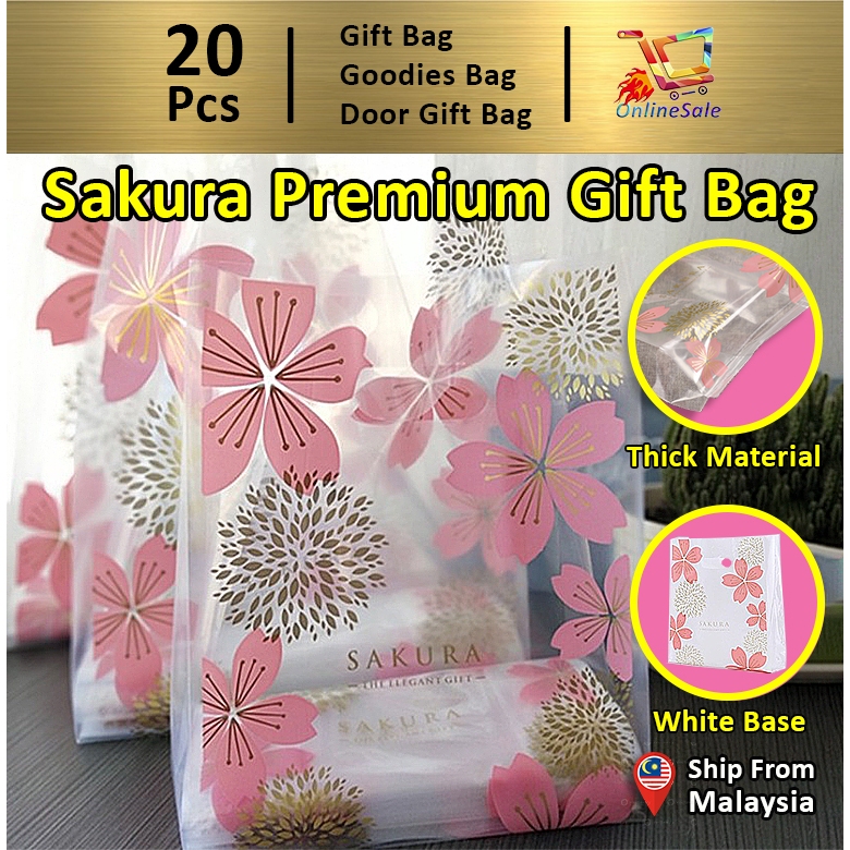 Gift Bag 20pcs Premium Transparent Clear Thick Goodies Bag Door Gift ...