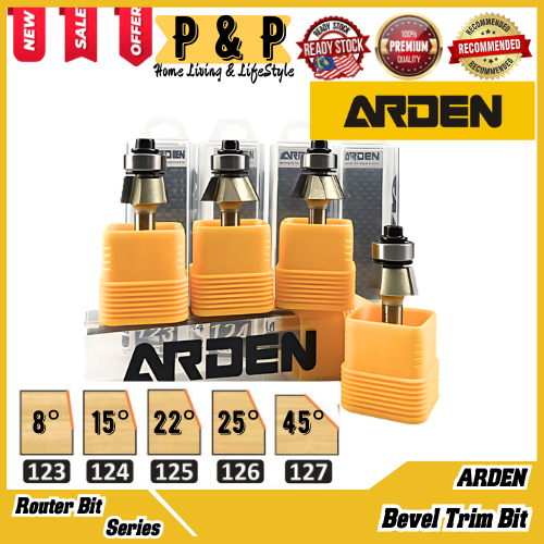 ARDEN Router Bit - Bevel Trim Bit ( #123 / #124 / #125 / #126 / #127 ...