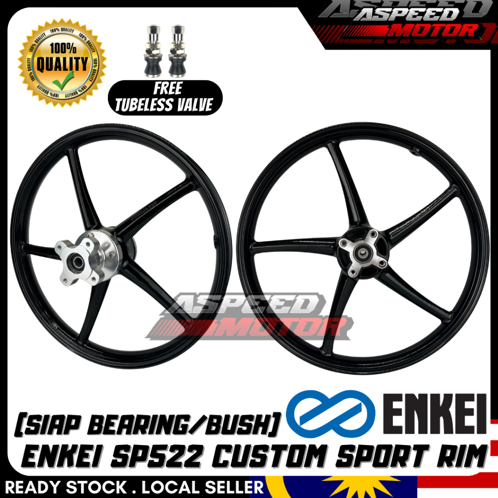 🔥 ENKEI SP BATANG CUSTOM SPORT RIM ( FULL COP ) SIAP BEARING BUSH Y15 Y15ZR Y16 Y16ZR Y125ZR ...