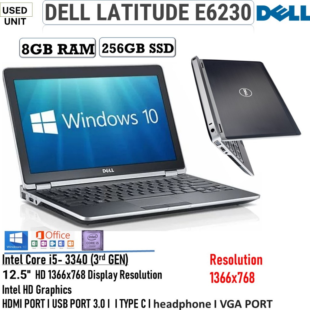 DELL LATITUDE E6230 core i5 (3rdGen) 8GBRAM/256BSSD 2.30GHz window 10 ...