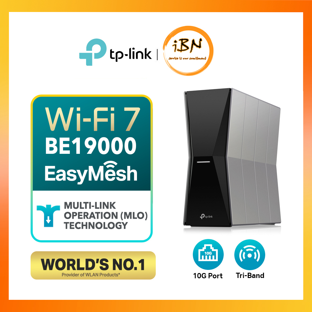 TP-Link Archer BE805 WiFi 7 Tri-Band Dual 10G + 4x 1G Ports Router with ...