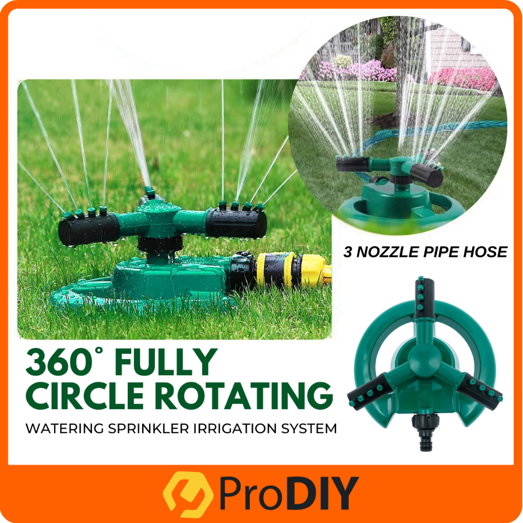 360° Fully Circle Rotating Watering Sprinkler Irrigation System Three ...