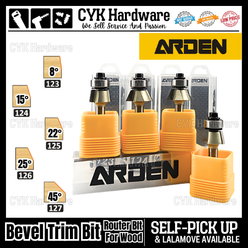 ARDEN Router Bit - Bevel Trim Bit ( #123 / #124 / #125 / #126 / #127 ...